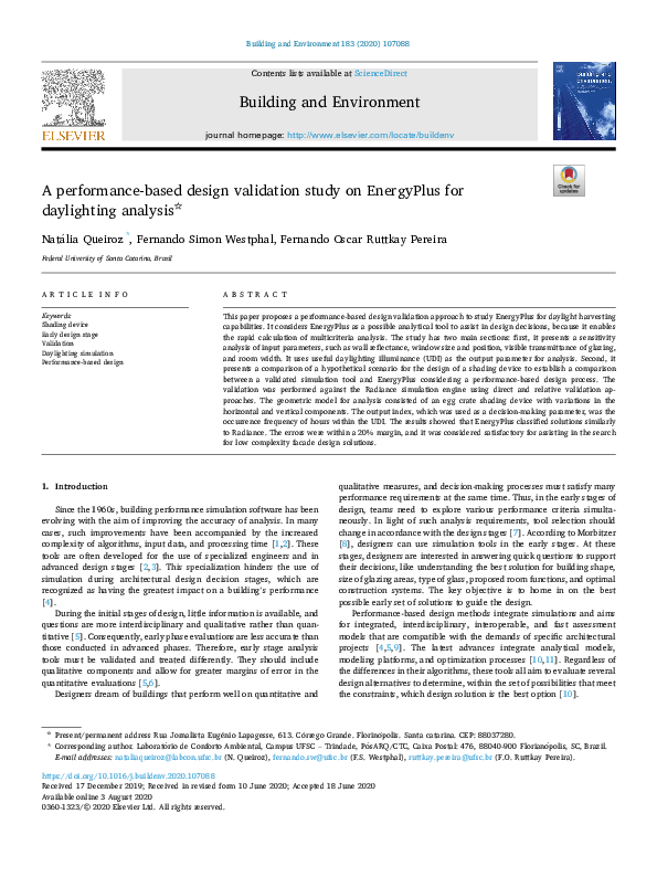 (PDF) A performance-based design validation study on EnergyPlus for ...