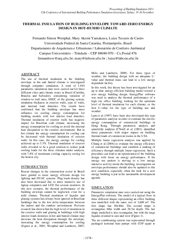 (PDF) Thermal Insulation of Building Envelope Toward Zero Energy Design ...