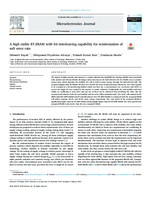 (PDF) A high stable 8T-SRAM with bit interleaving capability for ...