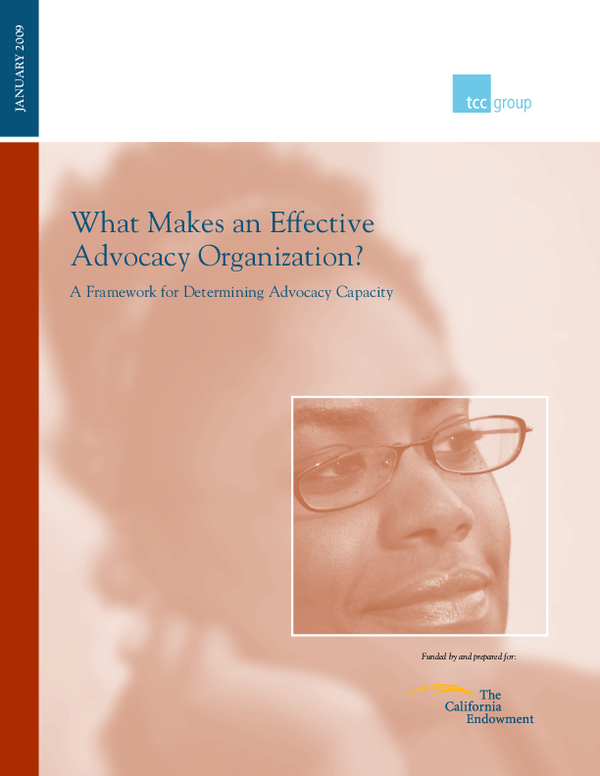 (PDF) What Makes an Effective Advocacy Organization? A Framework for ...