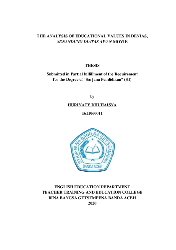(PDF) The Analysis of Educational Values in Denias, Senandung Diatas Awan Movie