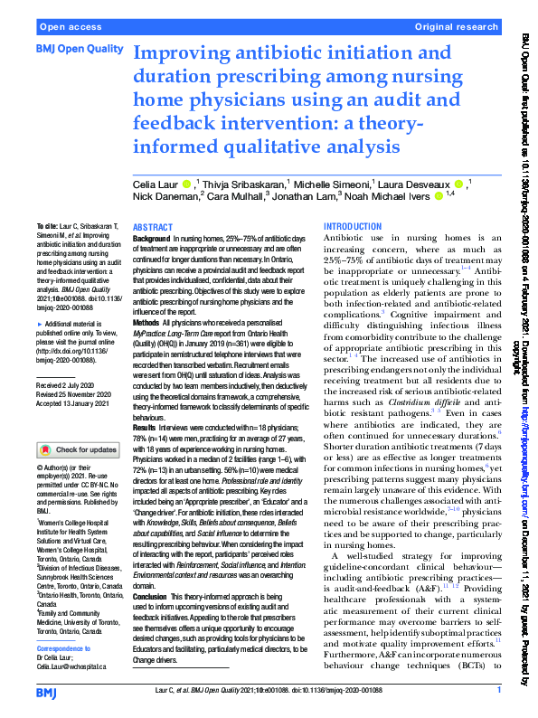 (PDF) Improving antibiotic initiation and duration prescribing among ...