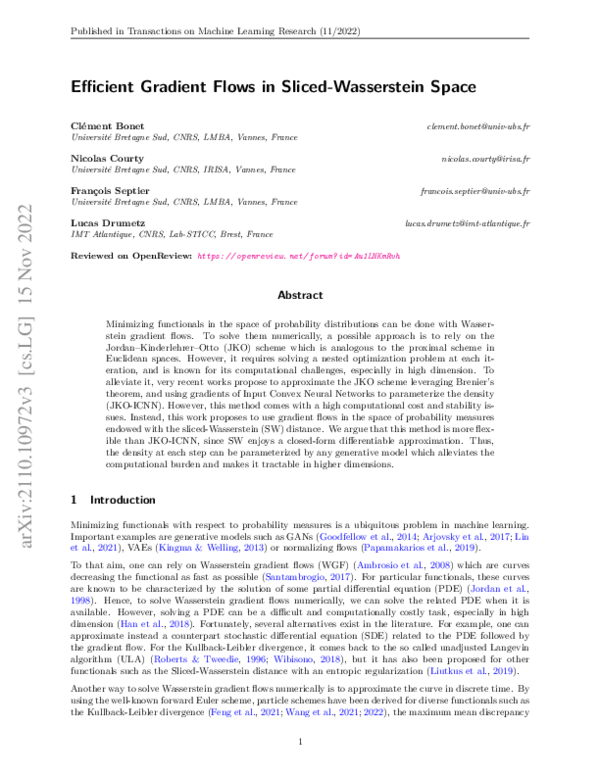 Pdf Efficient Gradient Flows In Sliced Wasserstein Space