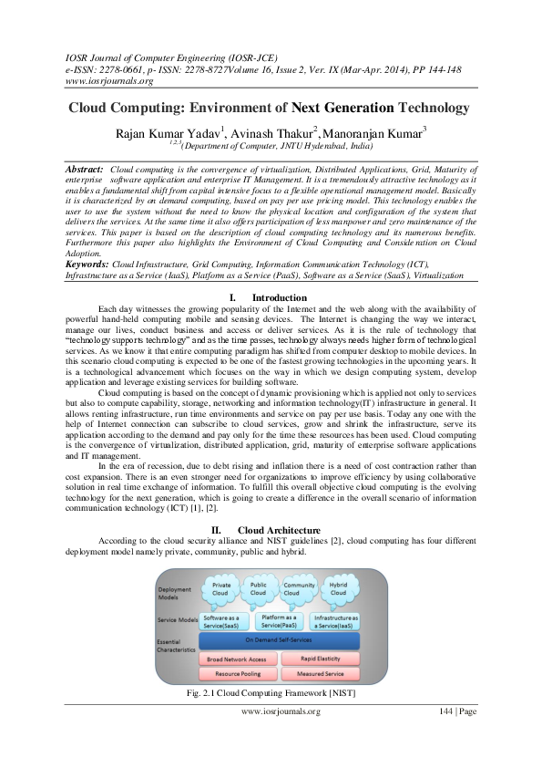 (PDF) Cloud Computing: Environment of Next Generation Technology