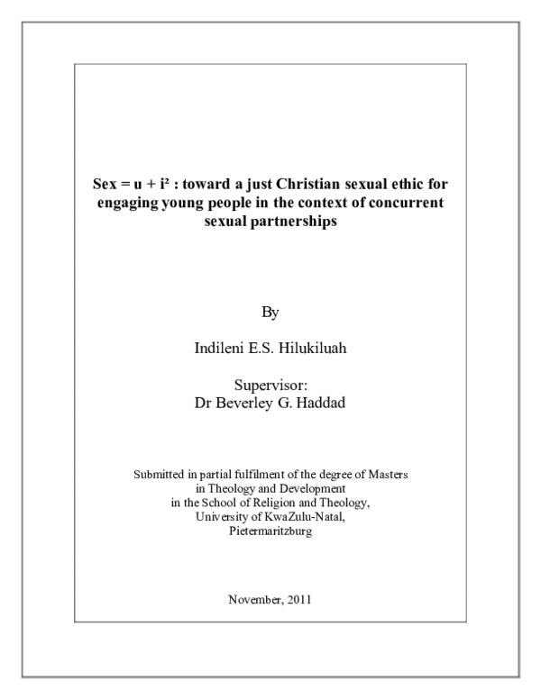 Pdf Sex U I² Toward A Just Christian Sexual Ethic For Engaging