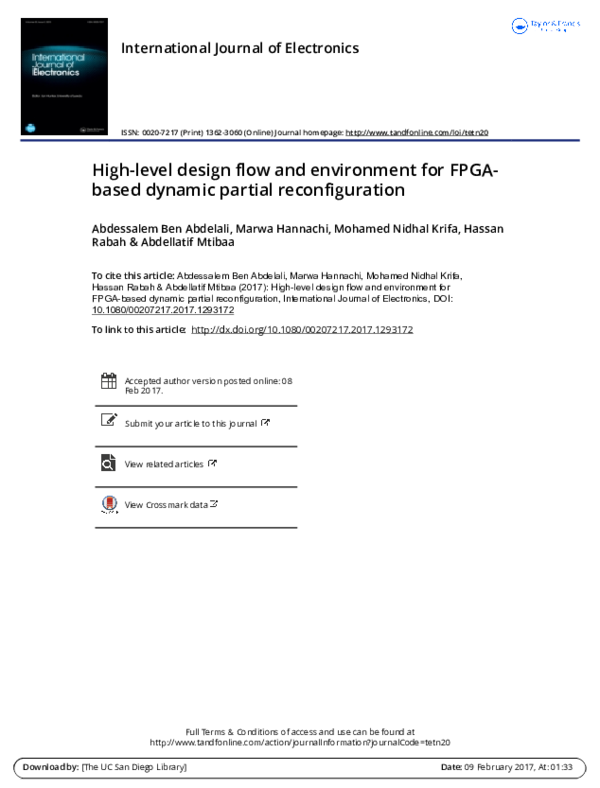 (PDF) High-level design flow and environment for FPGA-based dynamic ...