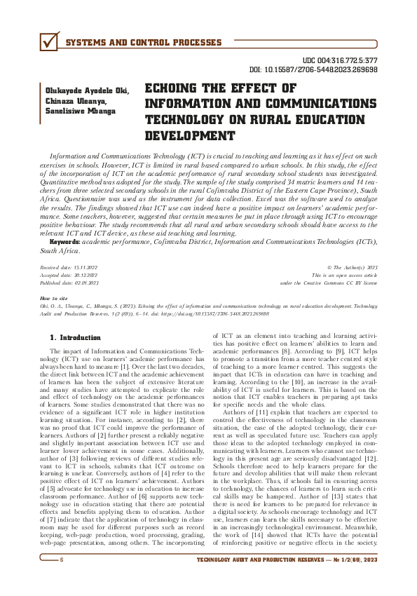 Echoing the effect of information and communications technology on ...