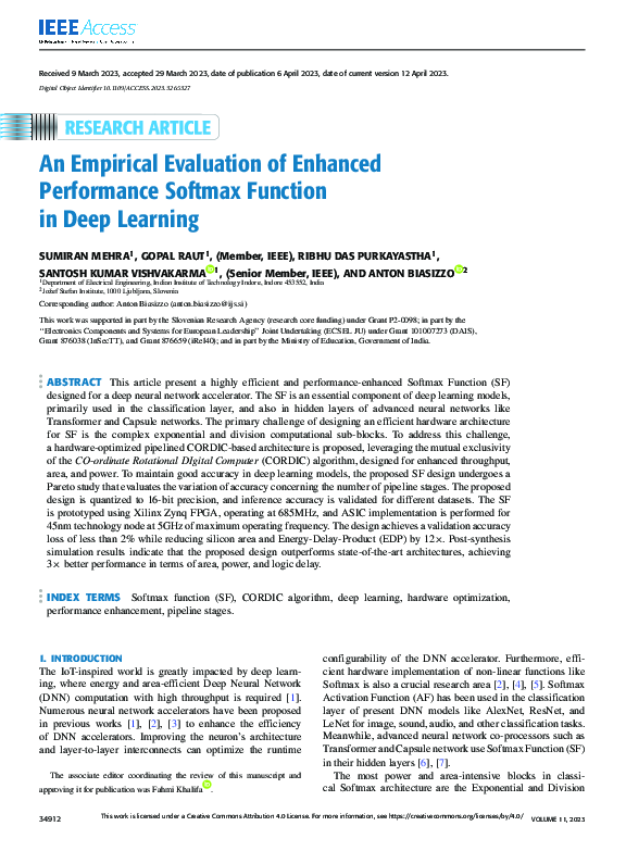 Pdf An Empirical Evaluation Of Enhanced Performance Softmax Function In Deep Learning 