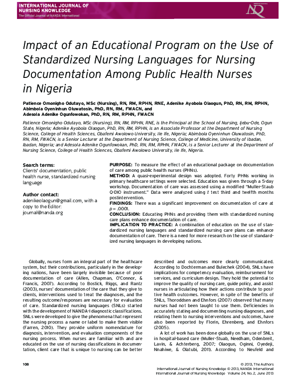 (PDF) Impact of an Educational Program on the Use of Standardized ...