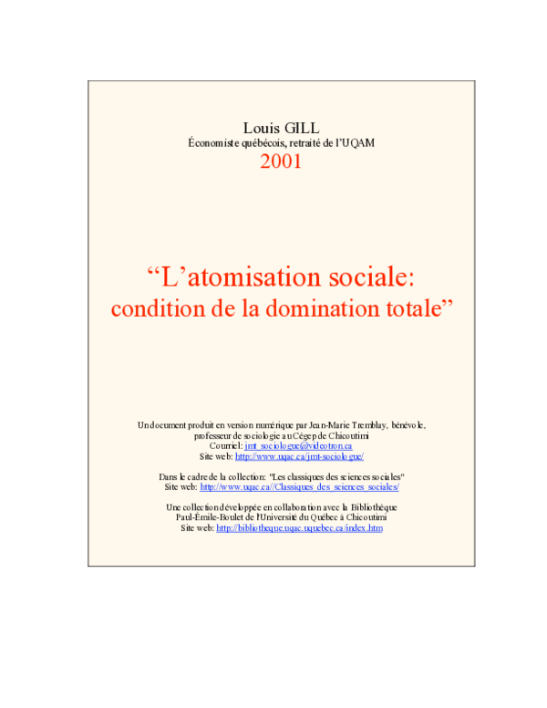 (PDF) Atomisation Sociale