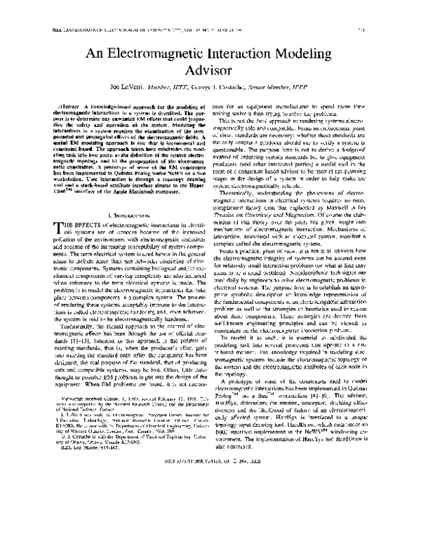 (PDF) An electromagnetic interaction modeling advisor