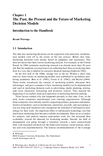 (PDF) Handbook of Marketing Decision Models