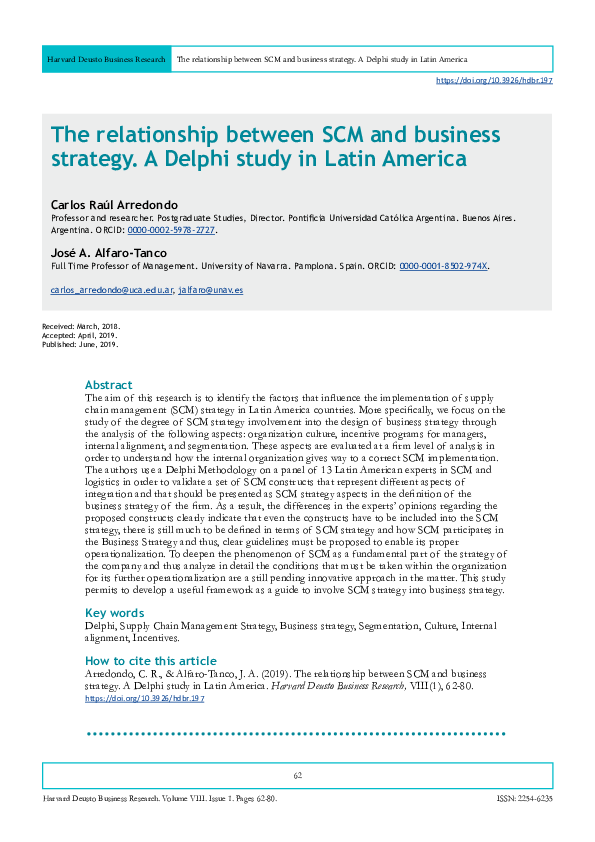 (PDF) The relationship between SCM and business
