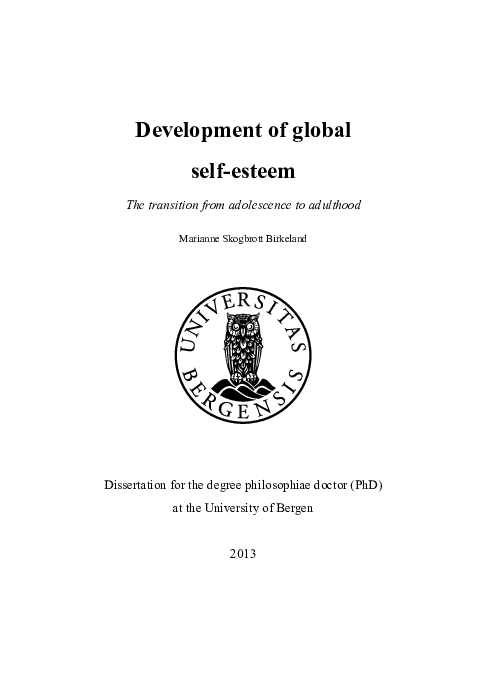 (PDF) Trajectories of global self‐esteem development during adolescence