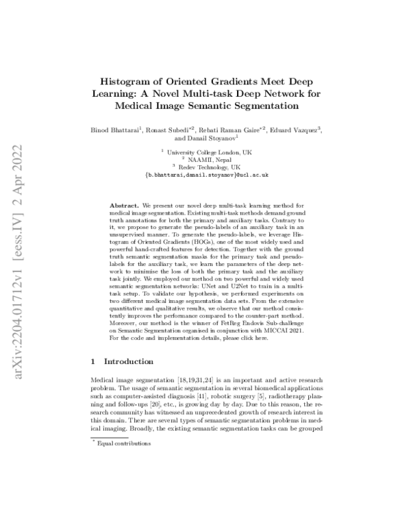 (PDF) Histogram of Oriented Gradients Meet Deep Learning: A Novel Multi-task Deep Network for ...