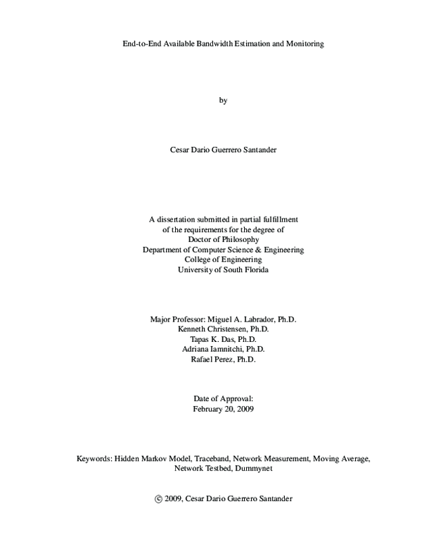 (PDF) End-to-end available bandwidth estimation and monitoring | Cesar Santander - Academia.edu