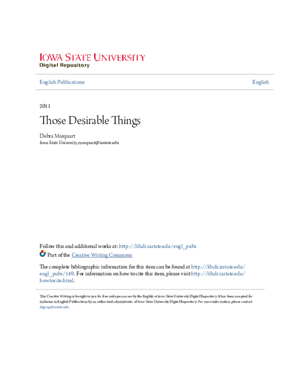 (PDF) Those Desirable Things