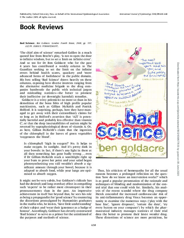 (PDF) Bad Science. Ben Goldacre