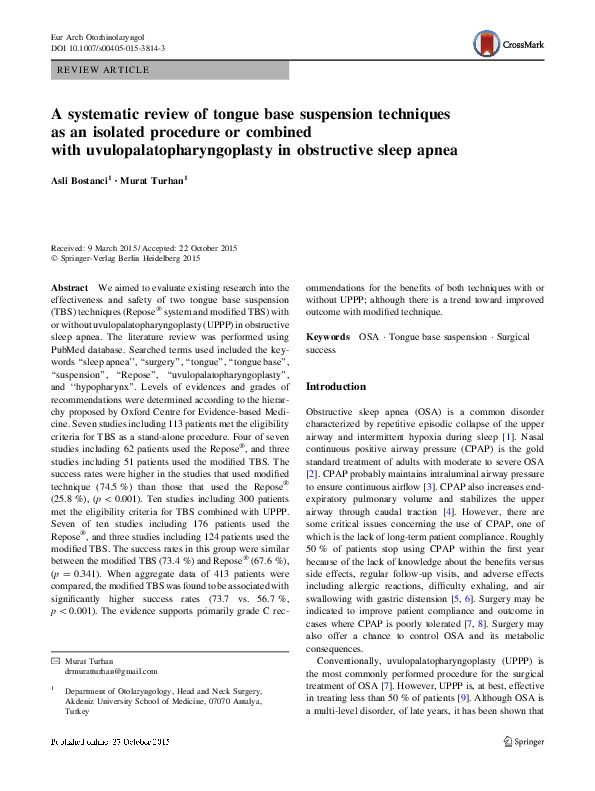 (PDF) A systematic review of tongue base suspension techniques as an ...