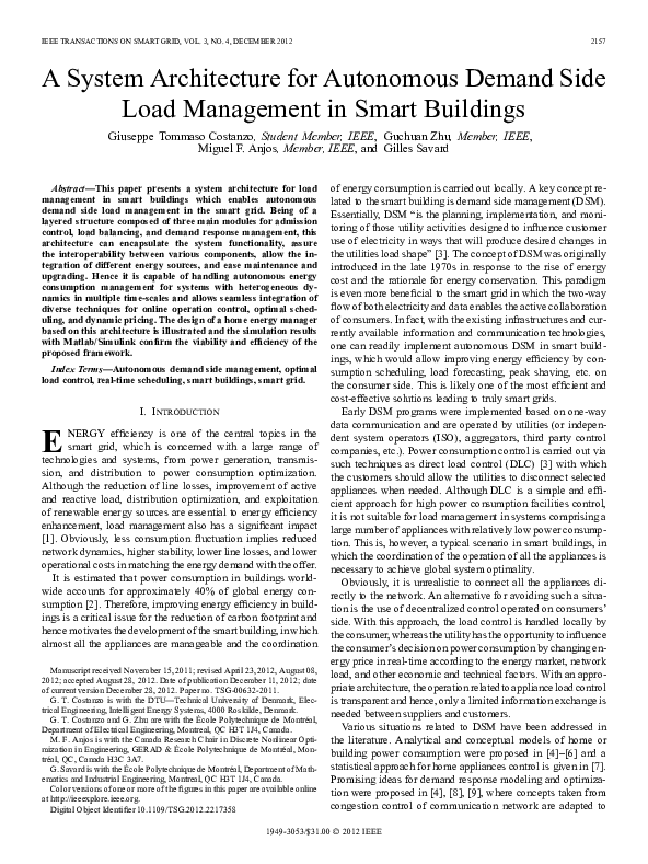 (PDF) A System Architecture for Autonomous Demand Side Load Management ...
