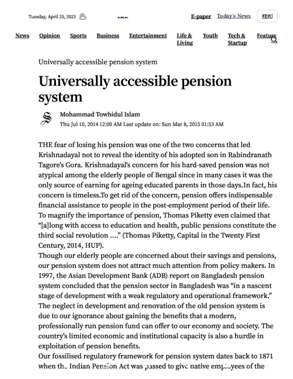(PDF) Universally accessible pension system