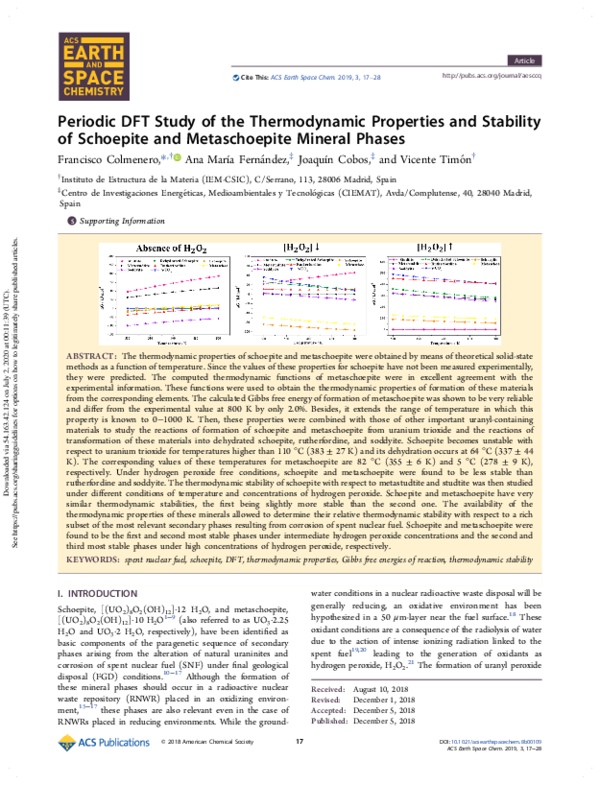 (PDF) Periodic DFT Study of the Thermodynamic Properties and Stability ...