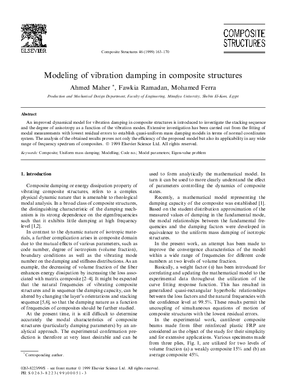 (PDF) Modeling of vibration damping in composite structures
