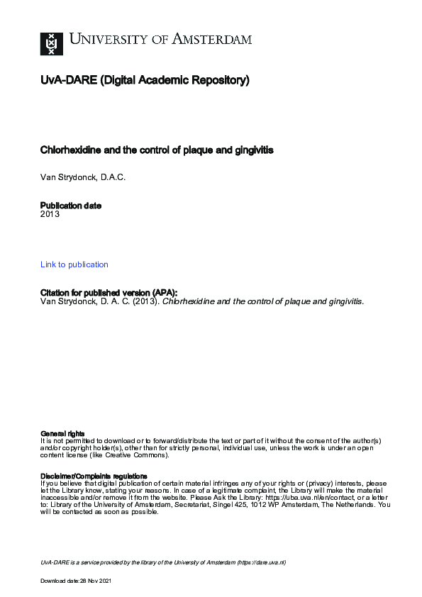 (PDF) Effect of a chlorhexidine mouthrinse on plaque, gingival ...