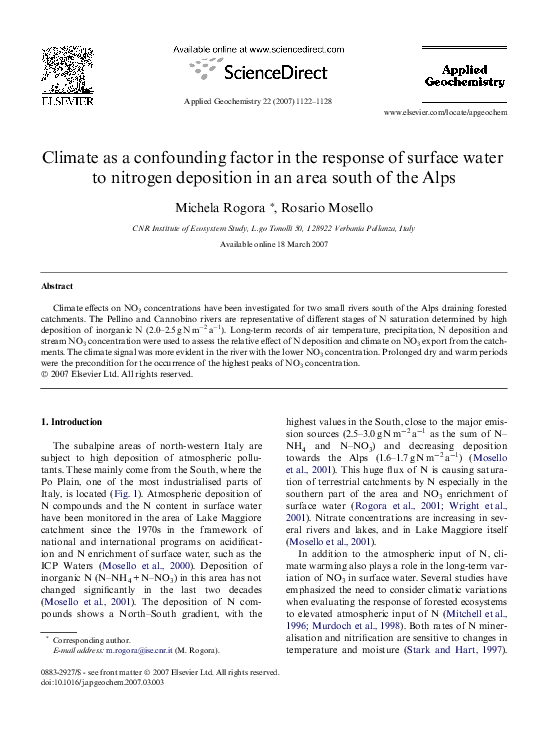 (PDF) Climate as a confounding factor in the response of surface water ...