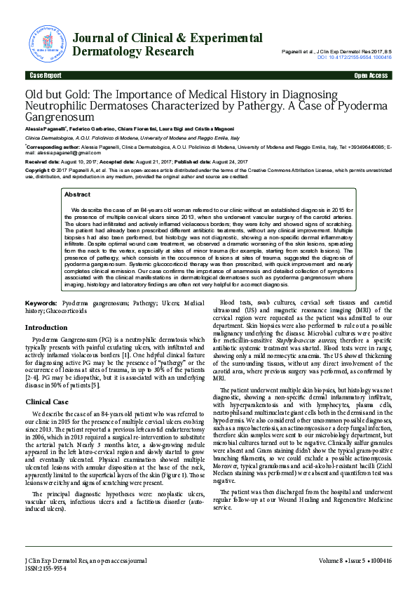 (PDF) Old but Gold: The Importance of Medical History in Diagnosing ...