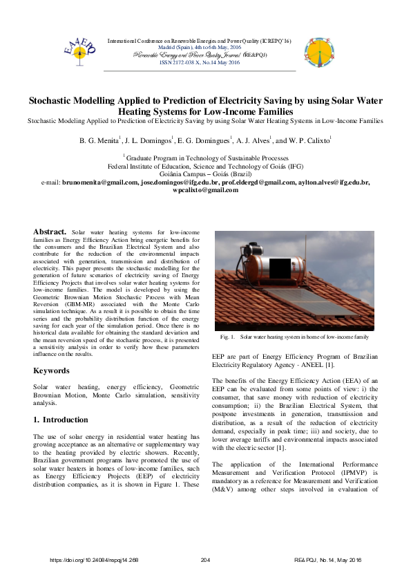 (PDF) Stochastic Modelling Applied to Prediction of Electricity Saving ...