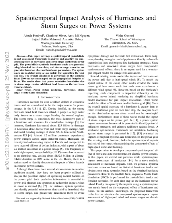 (PDF) Spatiotemporal Impact Analysis of Hurricanes and Storm Surges on ...