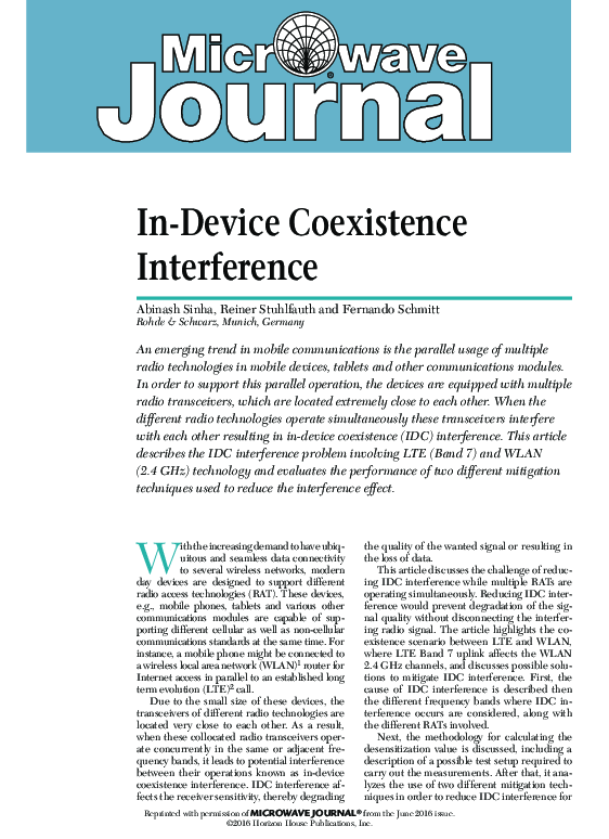 (PDF) In-Device Coexistence Interference