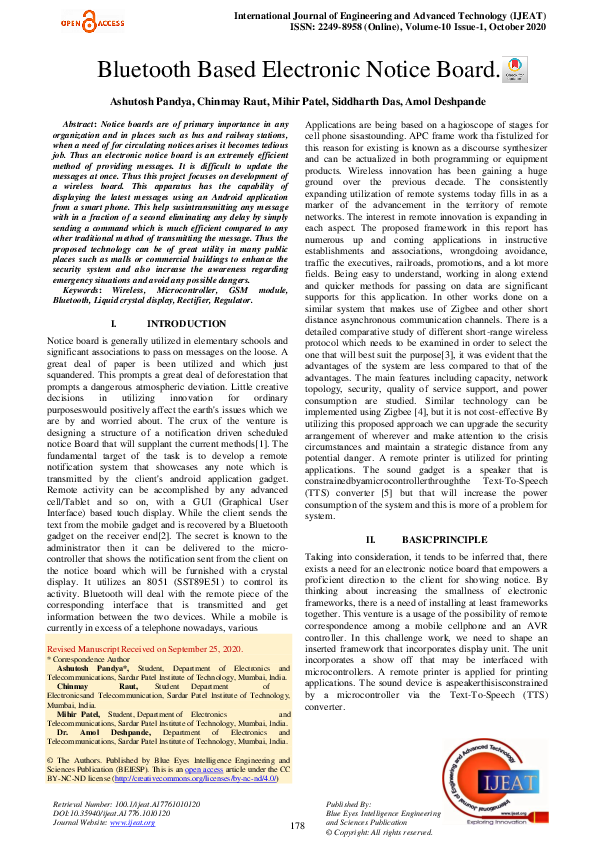 (PDF) Bluetooth Based Electronic Notice Board