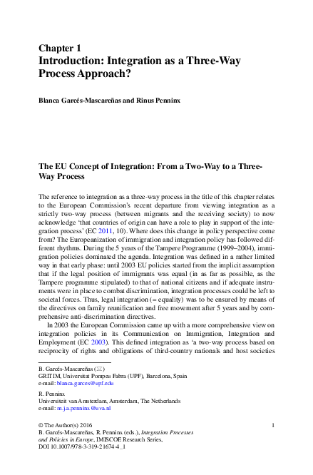 (PDF) Introduction: Integration as a Three-Way Process Approach?