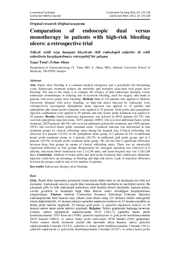 (PDF) Endoscopic Injection Therapy in Bleeding Peptic Ulcers. Low ...