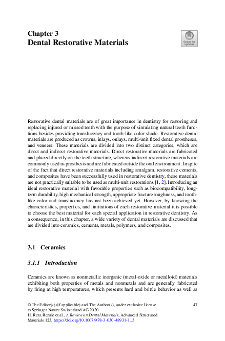 (PDF) Dental Restorative Materials