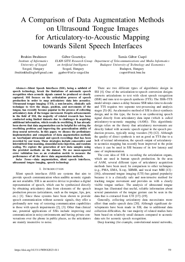 (PDF) A Comparison of Data Augmentation Methods on Ultrasound Tongue ...