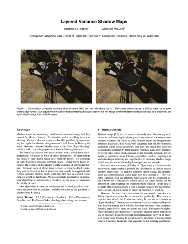 (PDF) Layered variance shadow maps