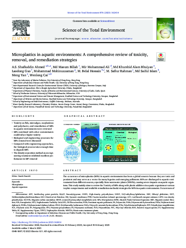 Pdf Microplastics In Aquatic Environments A Comprehensive Review Of