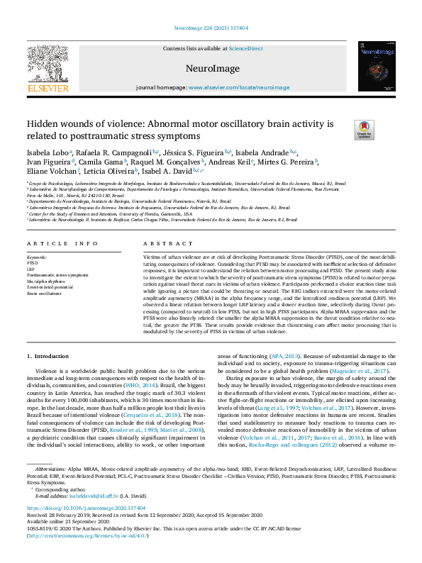 (PDF) Hidden wounds of violence: Abnormal motor oscillatory brain ...