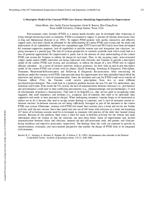 (PDF) A Descriptive Model of the Current PTSD Care System: Identifying ...