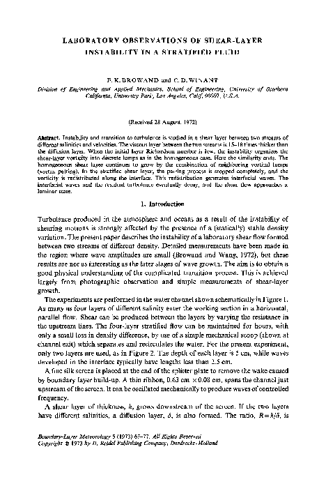 (PDF) Laboratory observations of shear-layer instability in a ...