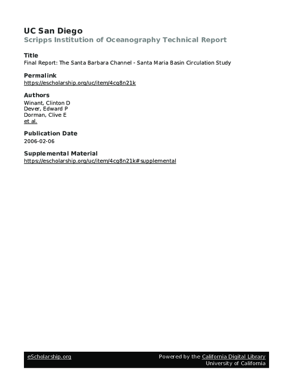 (PDF) Final Report: The Santa Barbara Channel - Santa Maria Basin ...