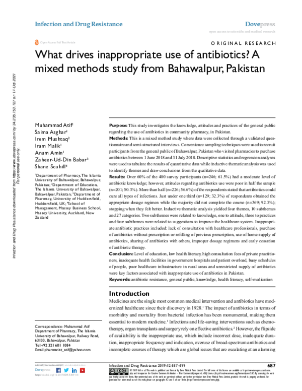(PDF) What drives inappropriate use of antibiotics? A mixed methods ...