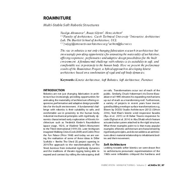(PDF) ROAMNITURE - Multi-Stable Soft Robotic Structures