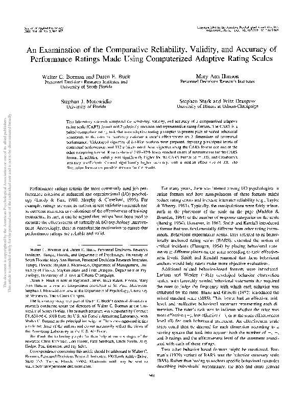 (PDF) An examination of the comparative reliability, validity, and accuracy of performance ...