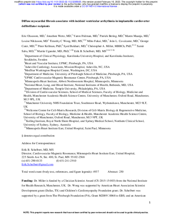 (PDF) Diffuse myocardial fibrosis associates with incident ventricular ...