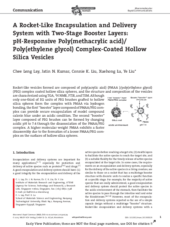 (PDF) A Rocket-Like Encapsulation and Delivery System with Two-Stage ...