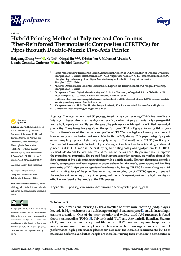 (PDF) Hybrid Printing Method of Polymer and Continuous Fiber-Reinforced ...